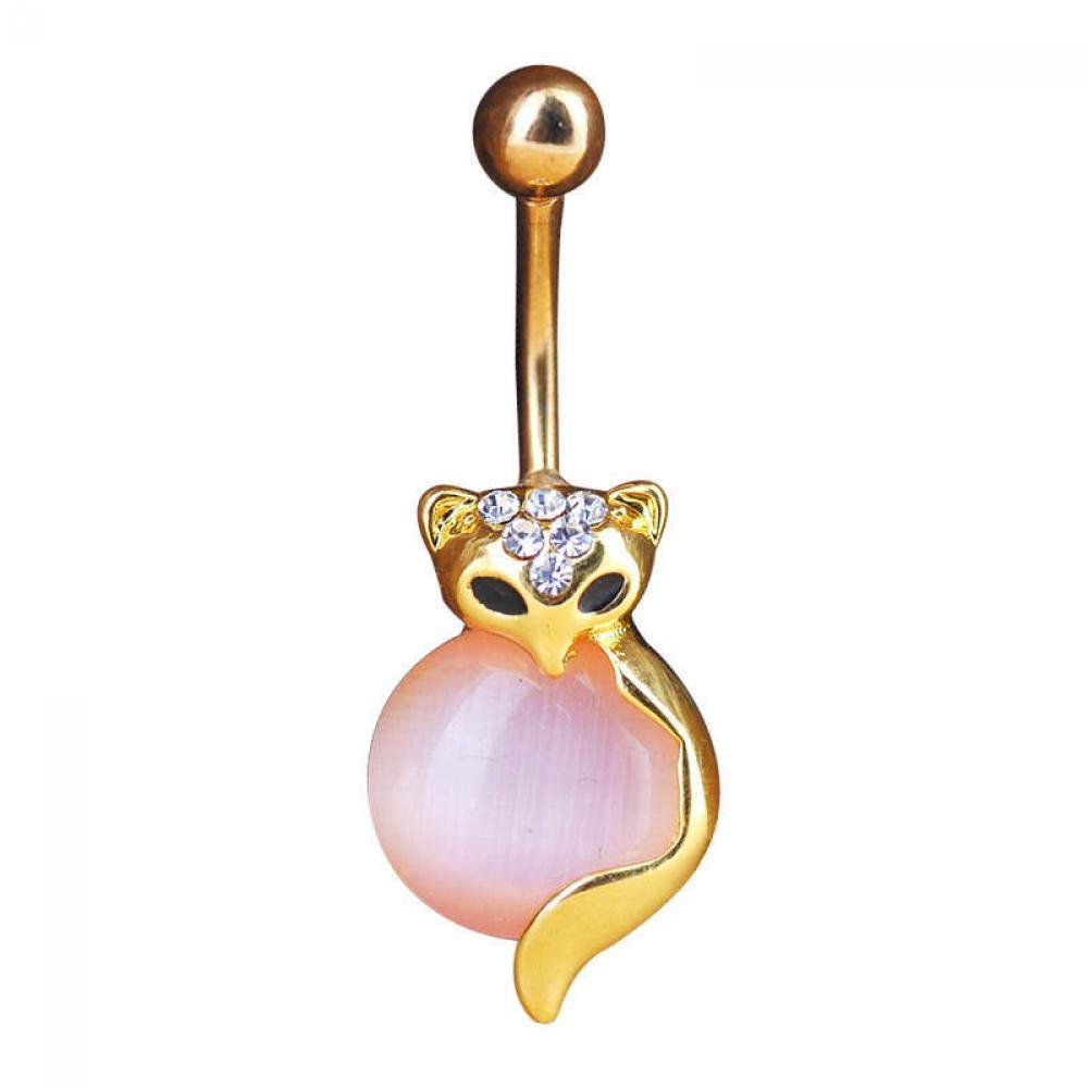 Button Jewelry Body Piercing Belly Fox Navel Ring
