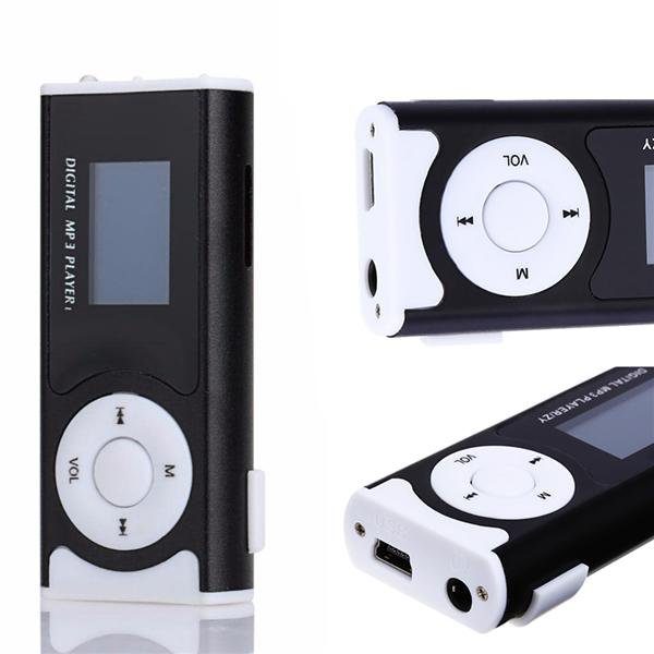 Mini clip mp3 player LCD screen media player 16GB micro SD audio device