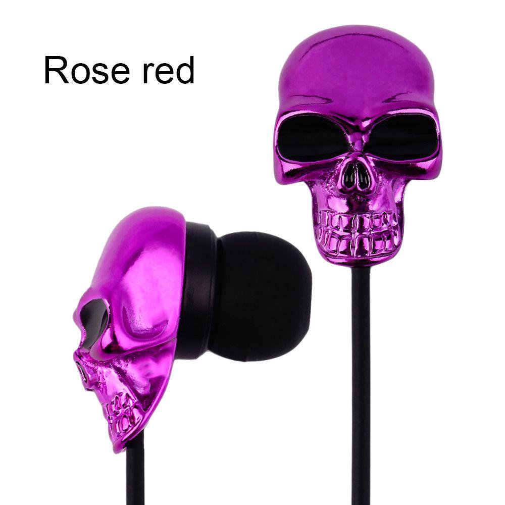 Skull earphone 3.5mm metal earbuds skeleton in-ear - 4 colors