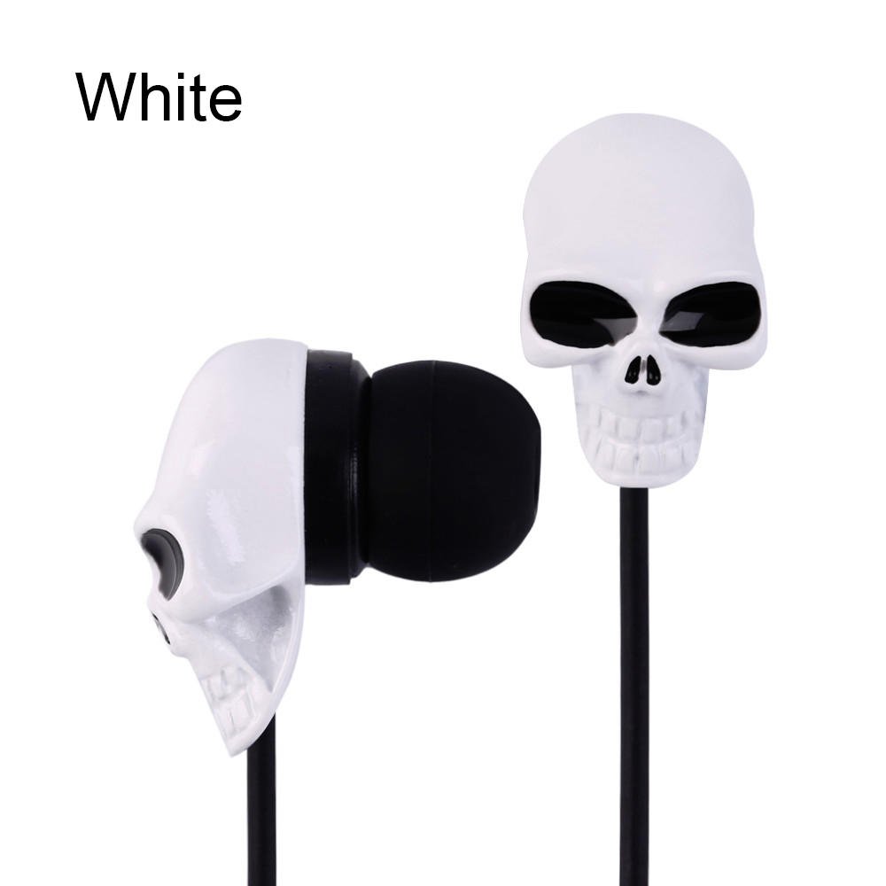Skull earphone 3.5mm metal earbuds skeleton in-ear - 4 colors