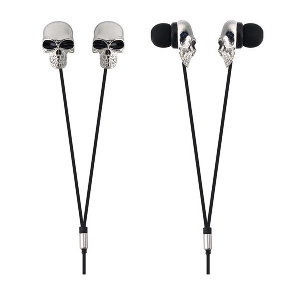 Skull earphone 3.5mm metal earbuds skeleton in-ear - 4 colors
