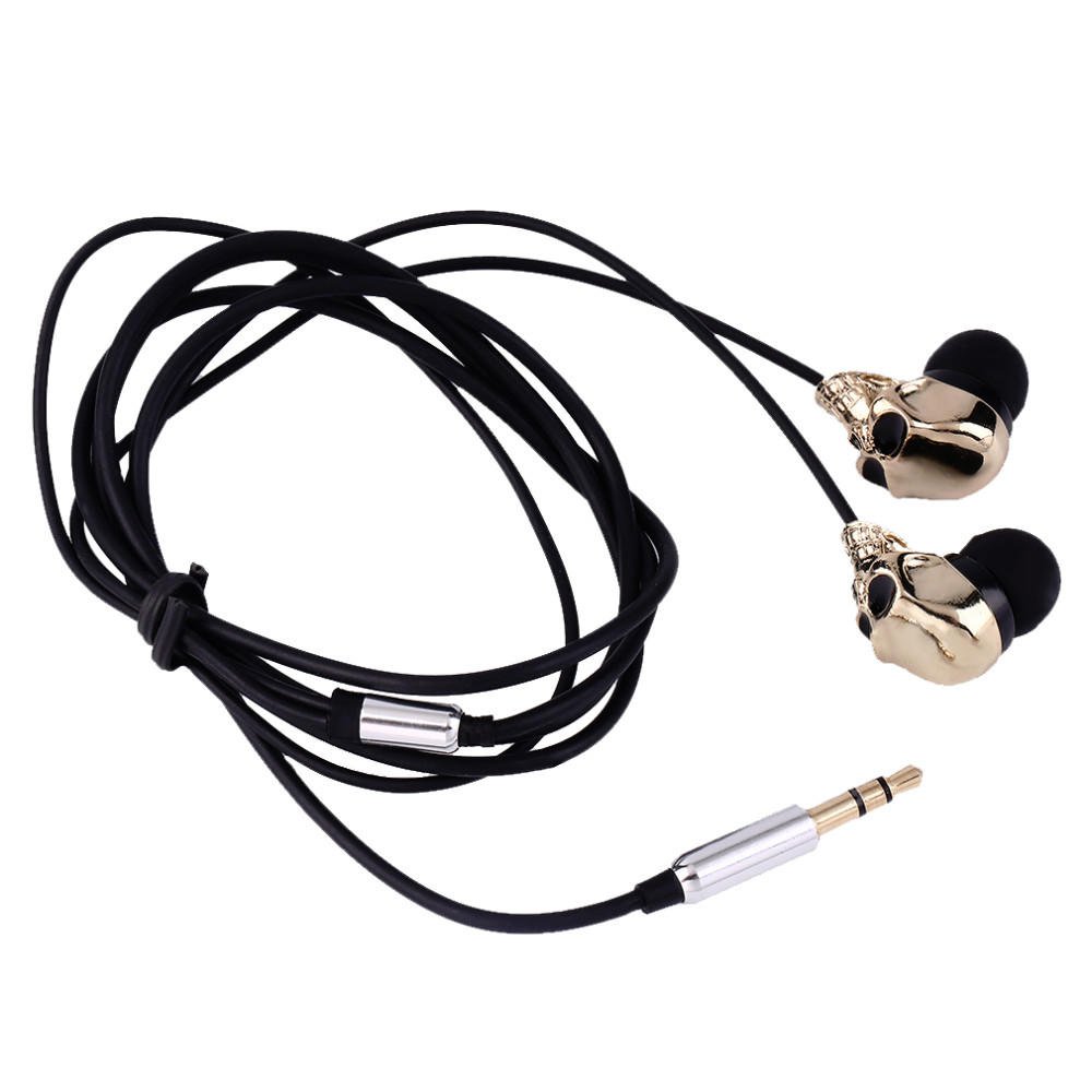 Skull earphone 3.5mm metal earbuds skeleton in-ear - 4 colors
