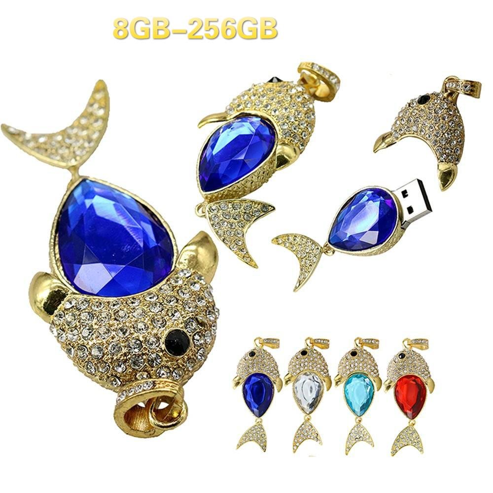 Stick Fishing USB Flash Drive Crystal Diamond USB 2.0, 4 colors - 256 GB