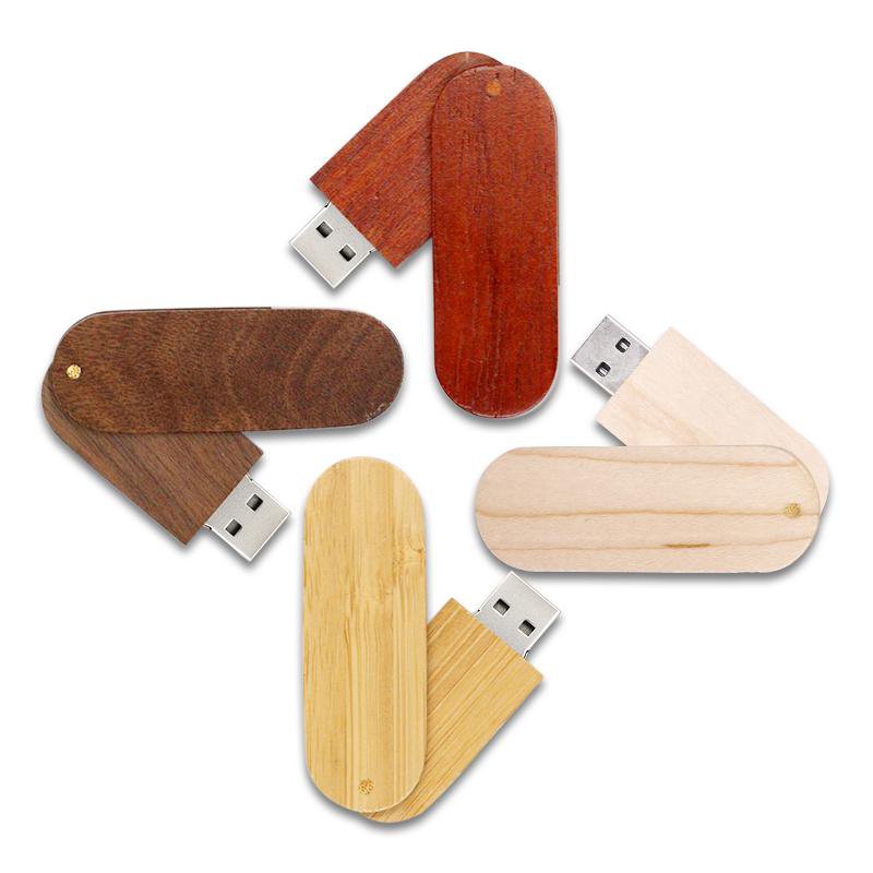 Wooden rotating USB flash drive Disk Memory Stick - 16 GB