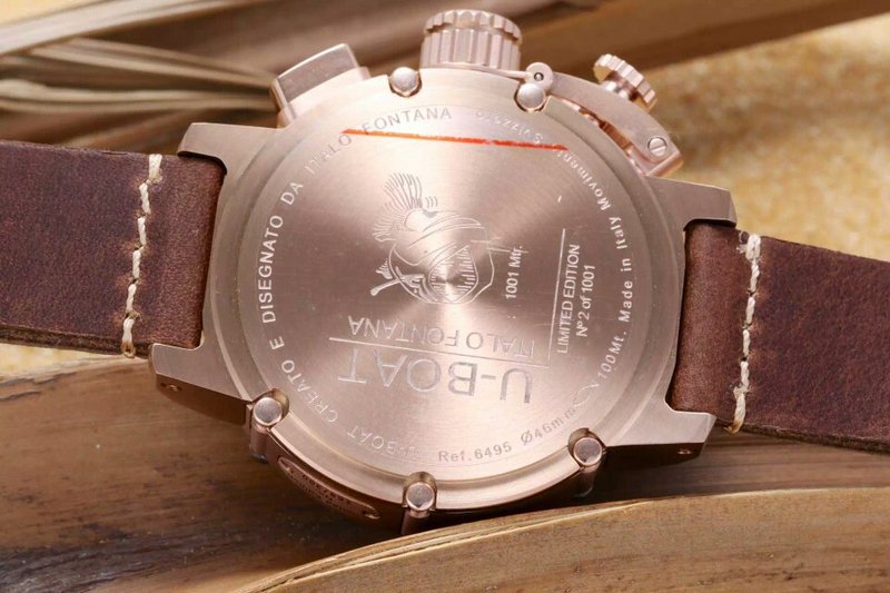 Men Watch U-Boat Italo Fontana Chronograph Stainless Steel Leather Strap