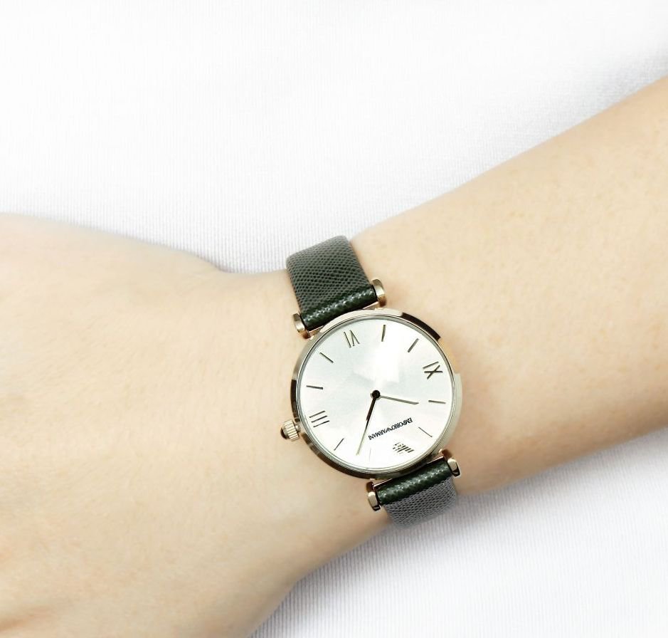 Women Watch Emporio Armani AR1726 Stainless Steel Size 32mm Color Champagne