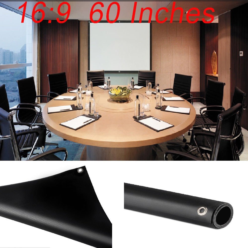 60-inch Projector Projection Screen 16:9 Movie Theater Matte Manual ...