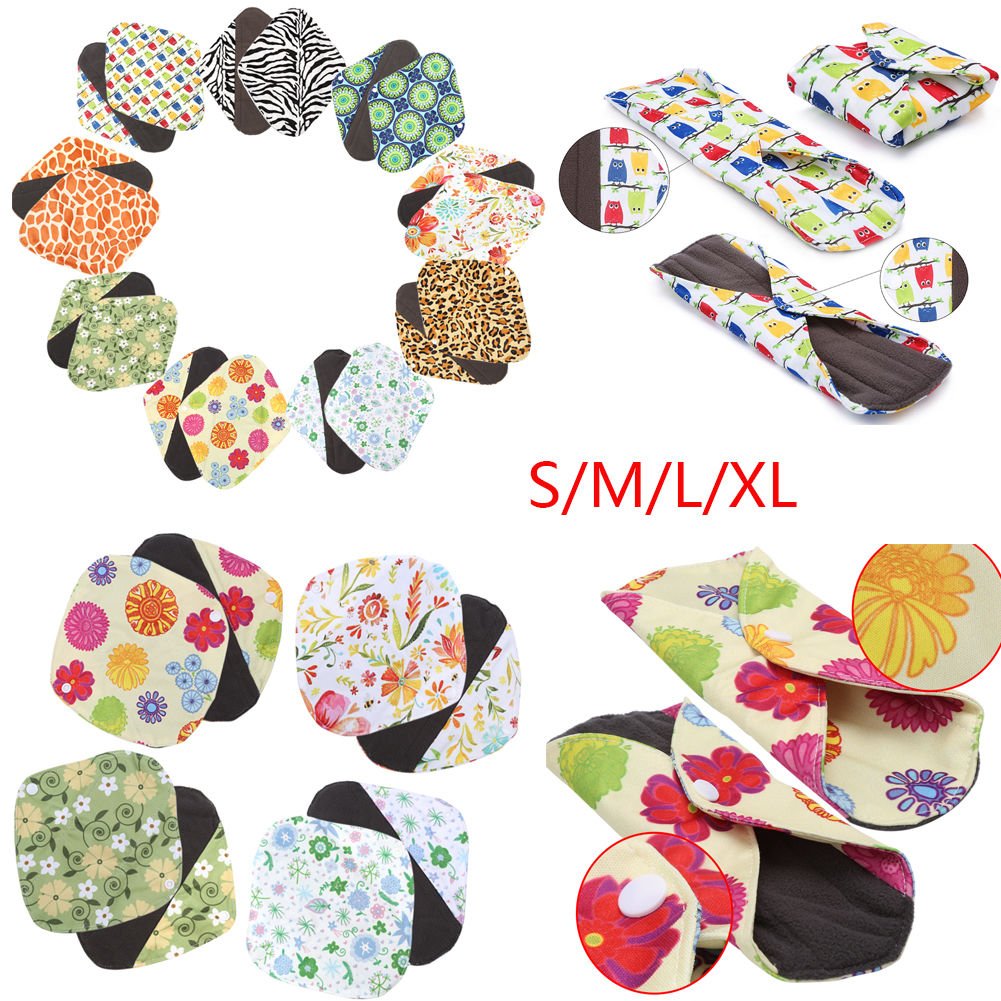 Women Cotton Menstrual Period Pads Sanitary Panty Liner Reusable ...