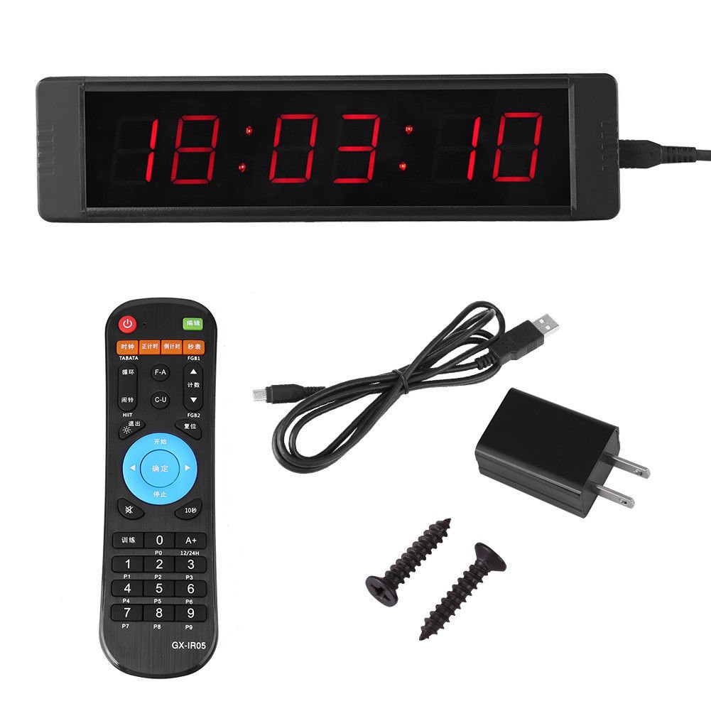 Programmable Remote Crossfit Interval Timer Wall Clock for Fitness ...