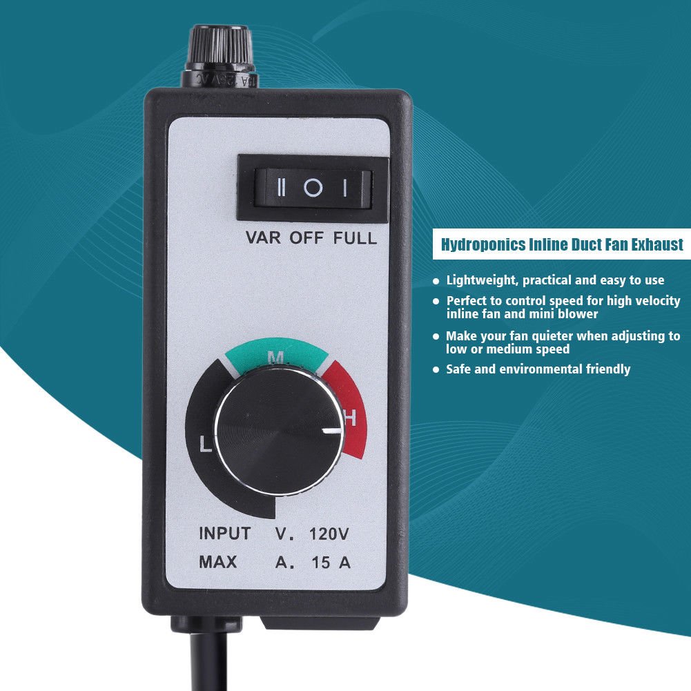 120V 600/1500W Duct Fan Variable Speed Dial Controller for Inline ...