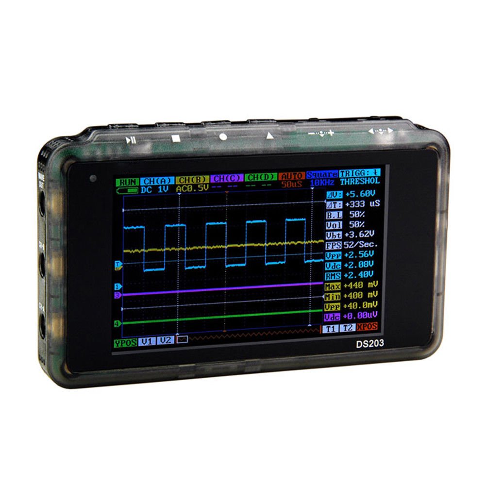 Portable DS203 LCD 4-CH Digital Oscilloscope 8MB Memory 72MSa/s ...