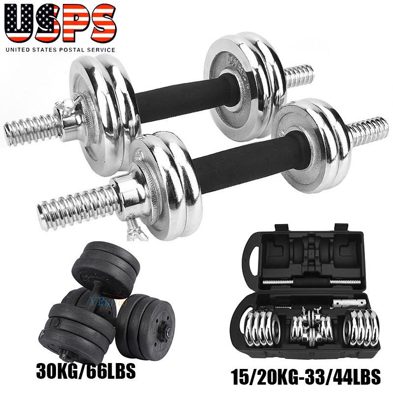 Weight Sets 33-66lbs Barbell Dumbells Home Gym Fitness Equipment Build ...