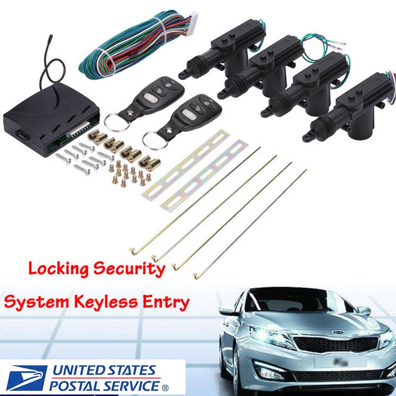 Central 2/4-Door Power Lock Unlock Kit Keyless Remote Control Entry USA ...