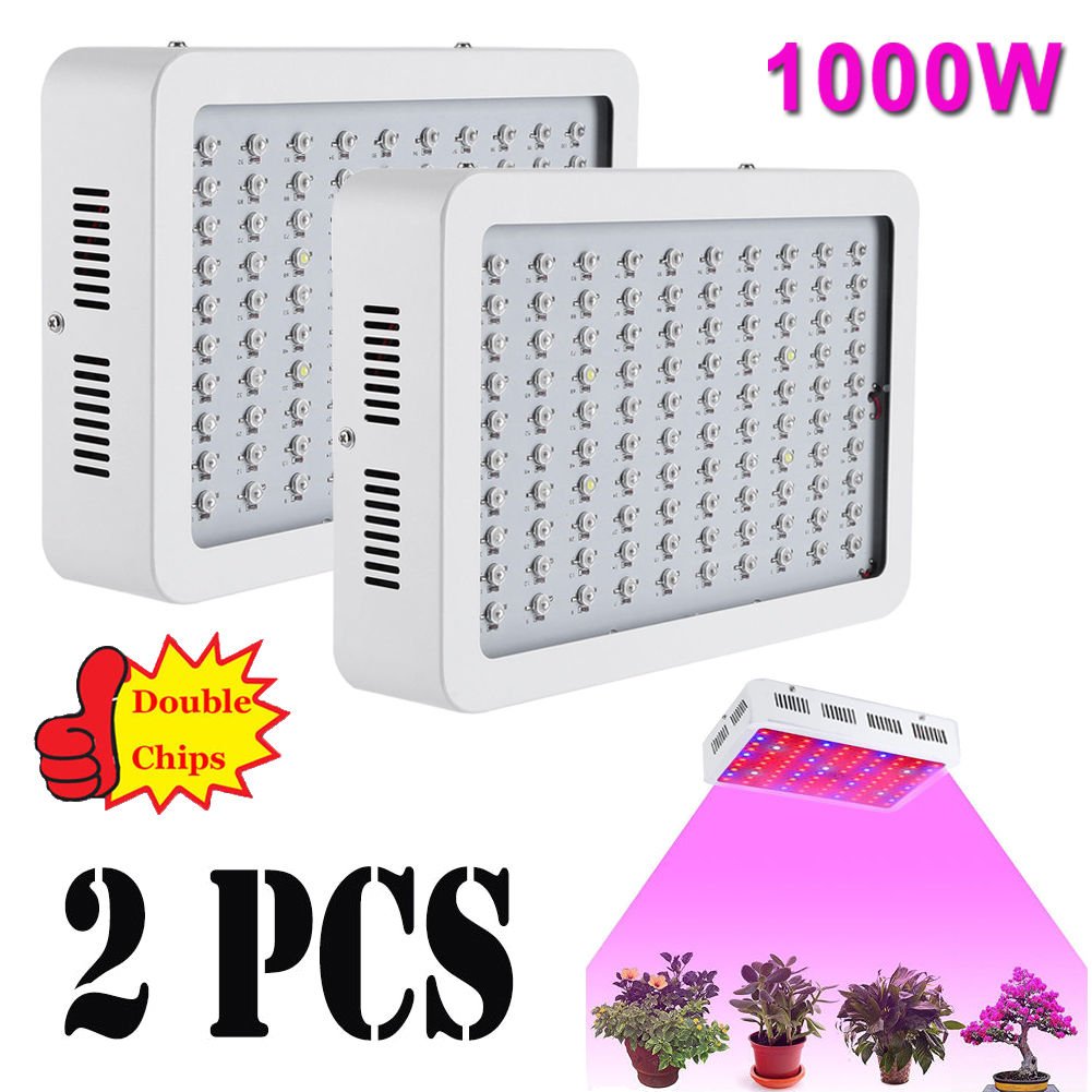 1000W Full Spectrum 100LED Plant Grow Light Hydroponics Veg Flowering ...
