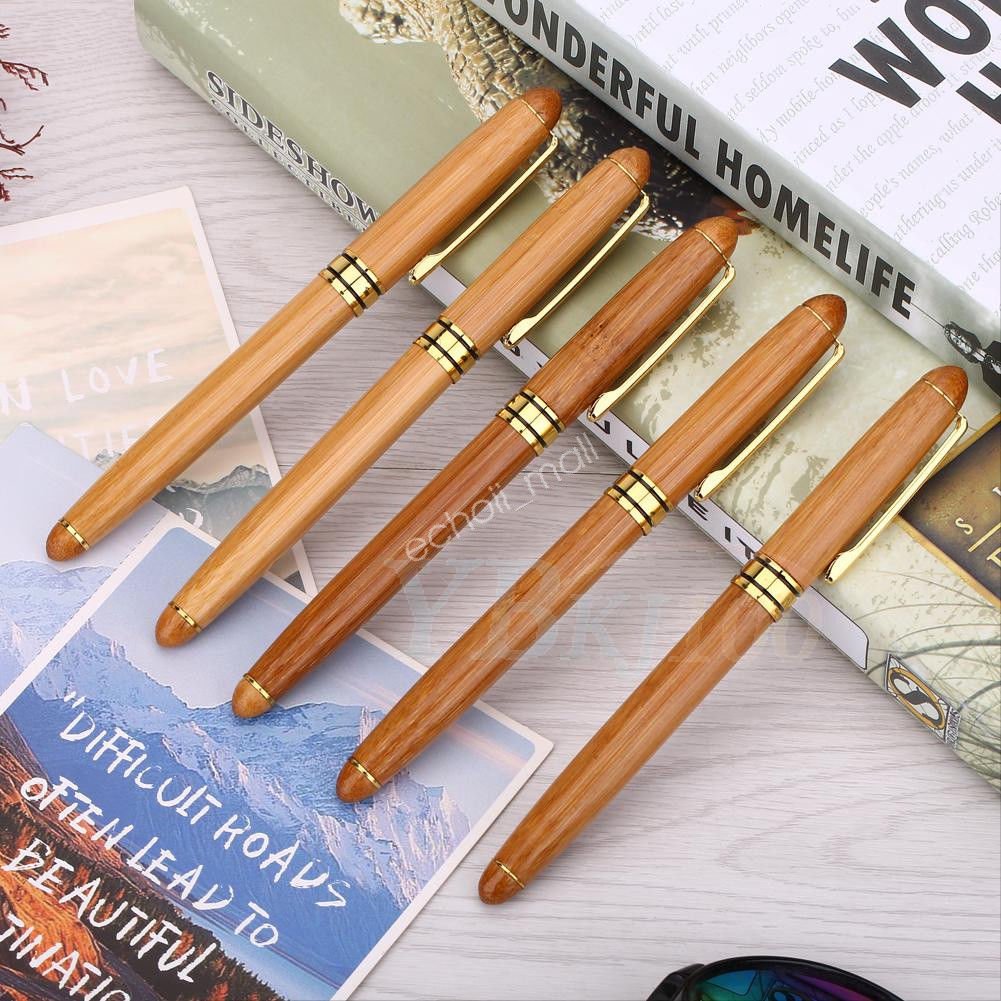 1x Bamboo Calligraphy Art Fountain Pen Broad Stub Chisel-pointed Nib ...