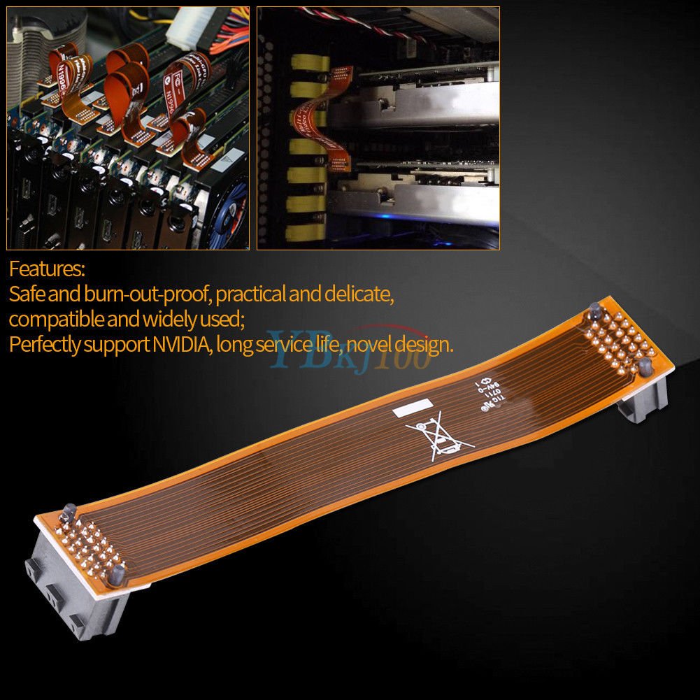 Flexible SLI Bridge PCI-E Video Card Cable Connector Adapter For ASUS ...