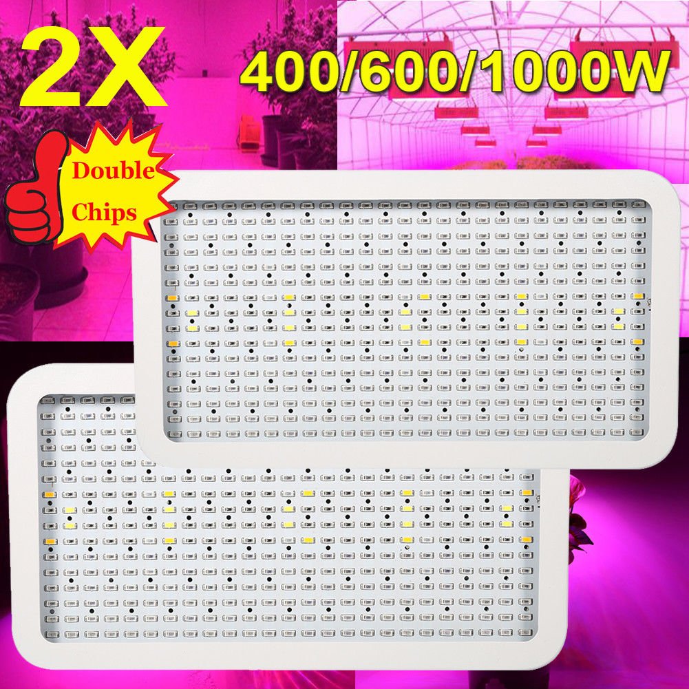 2X 400/600/1000W LED Full Spectrum Grow Light Panel Vegs Lamp for ...