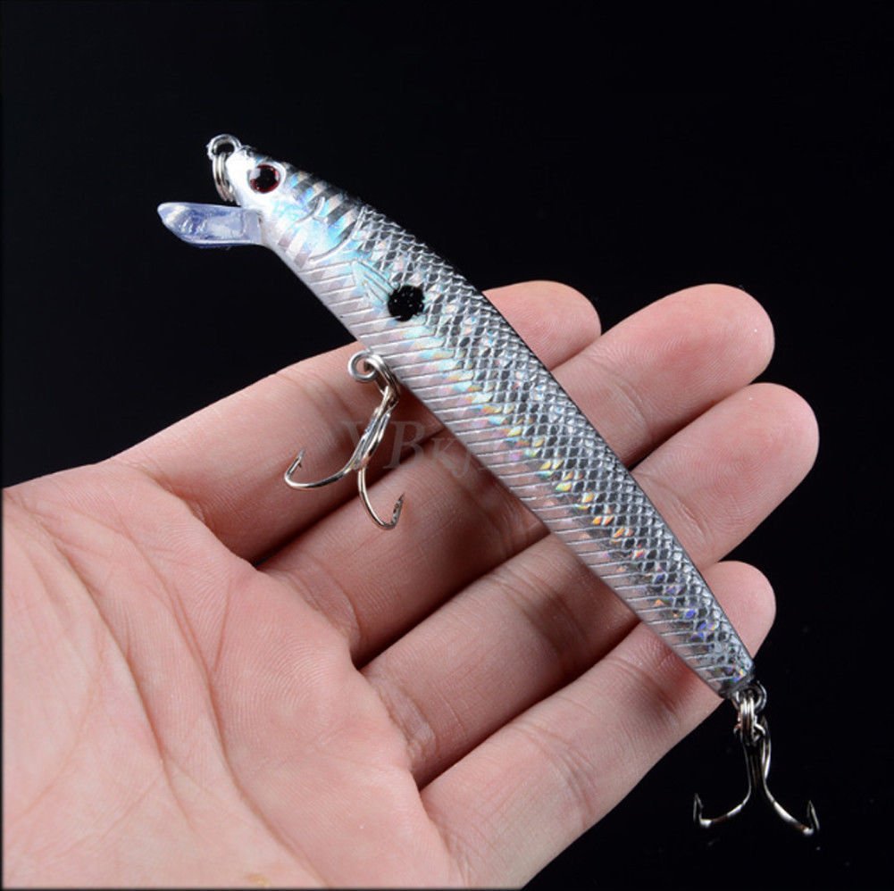 10pcs/Lot Rattle Fishing Lures Crankbaits Hooks Minnow Baits Tackle 9 ...