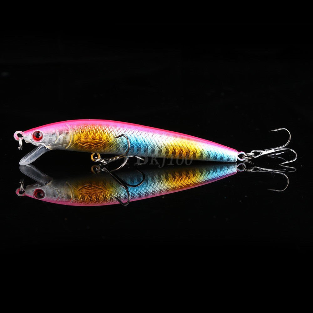 10pcs/Lot Rattle Fishing Lures Crankbaits Hooks Minnow Baits Tackle 9 ...