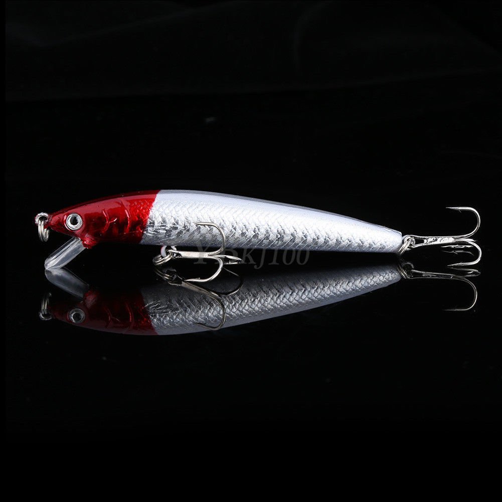10pcs/Lot Rattle Fishing Lures Crankbaits Hooks Minnow Baits Tackle 9 ...