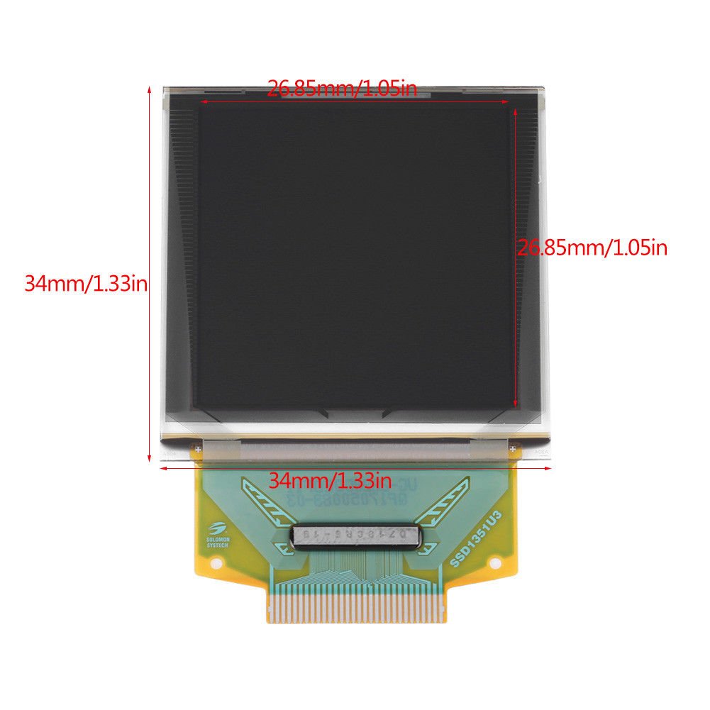 1.5" inch 128x128 SSD1351 Color OLED Display Module 3.5V for Arduino