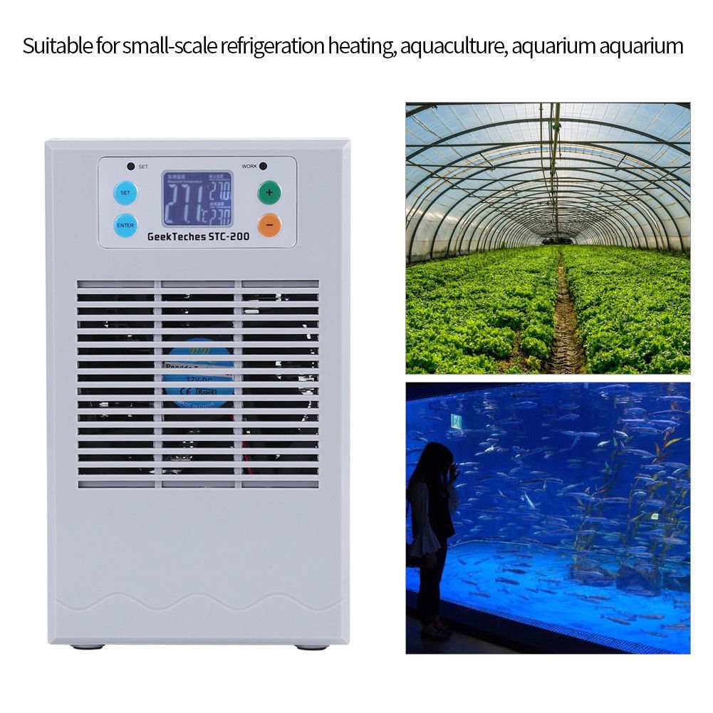70/100W Aquarium Water Chiller Fish Shrimp Tank Cooler Heating Cooling ...