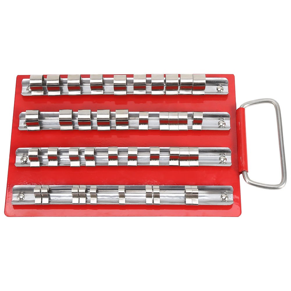 40/80Pcs 1/4" 3/8" 1/2" Socket Rail Tray Rails Storage Holder Tool With ...