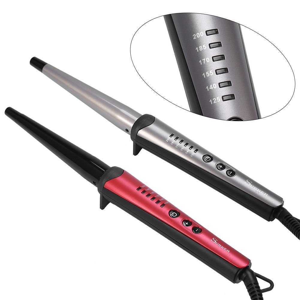 Professional Cone Tube Deep Curly Ceramic Curling Iron Heating Hair ...