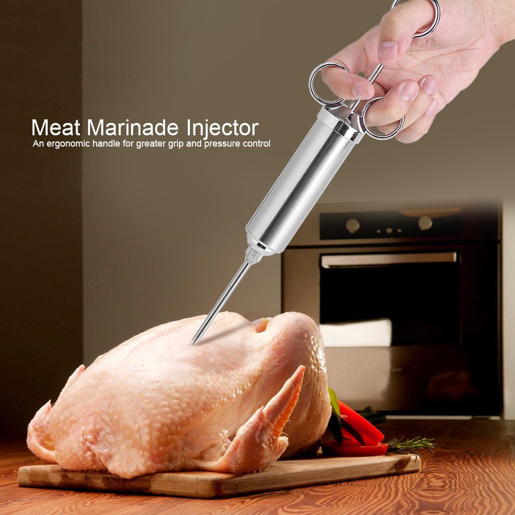 Food Flavor Seasoning Meat Marinade Injector Kit Injection Gun with 2 ...