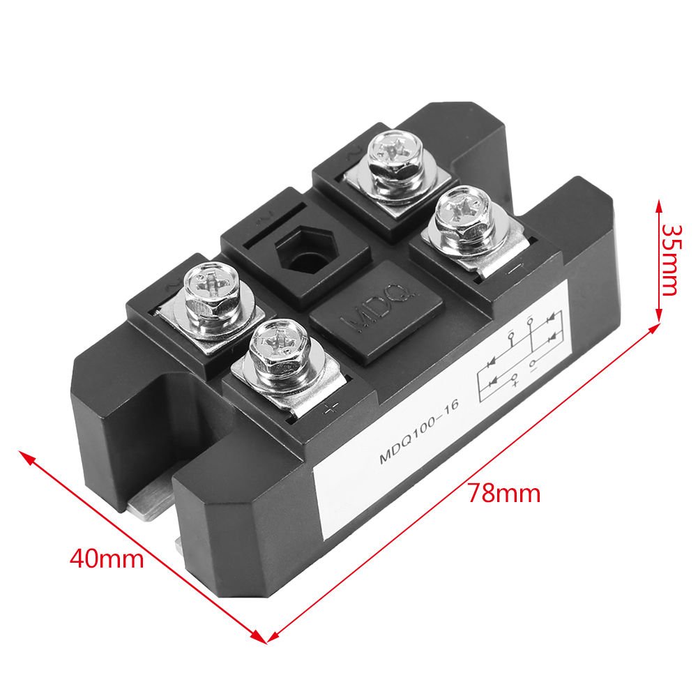 MDQ 100A Amp 1600V Volt Single 1 Phase Diode Metal Case Bridge ...