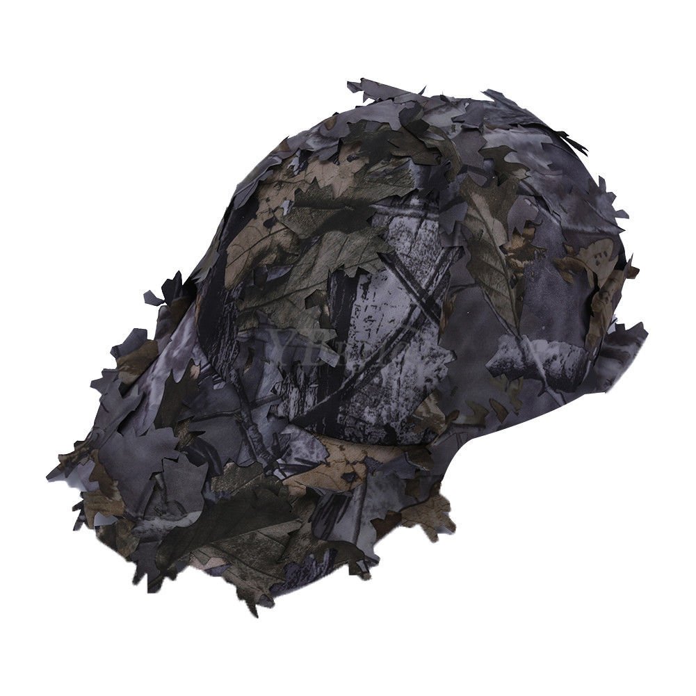 3D Army Camouflage Bionic Leaf Hat Camping Hunting Camo Archery Boonie ...