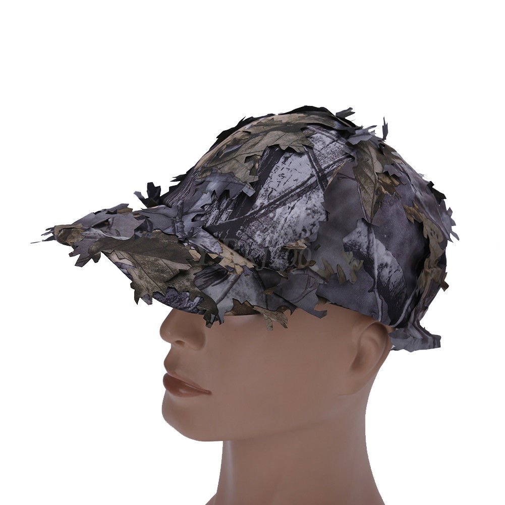 3D Army Camouflage Bionic Leaf Hat Camping Hunting Camo Archery Boonie ...
