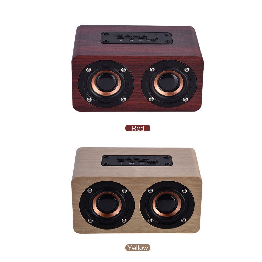 Wooden Wireless Bluetooth Speaker 3D Dual Horn Hands-free Loudspeakers ...