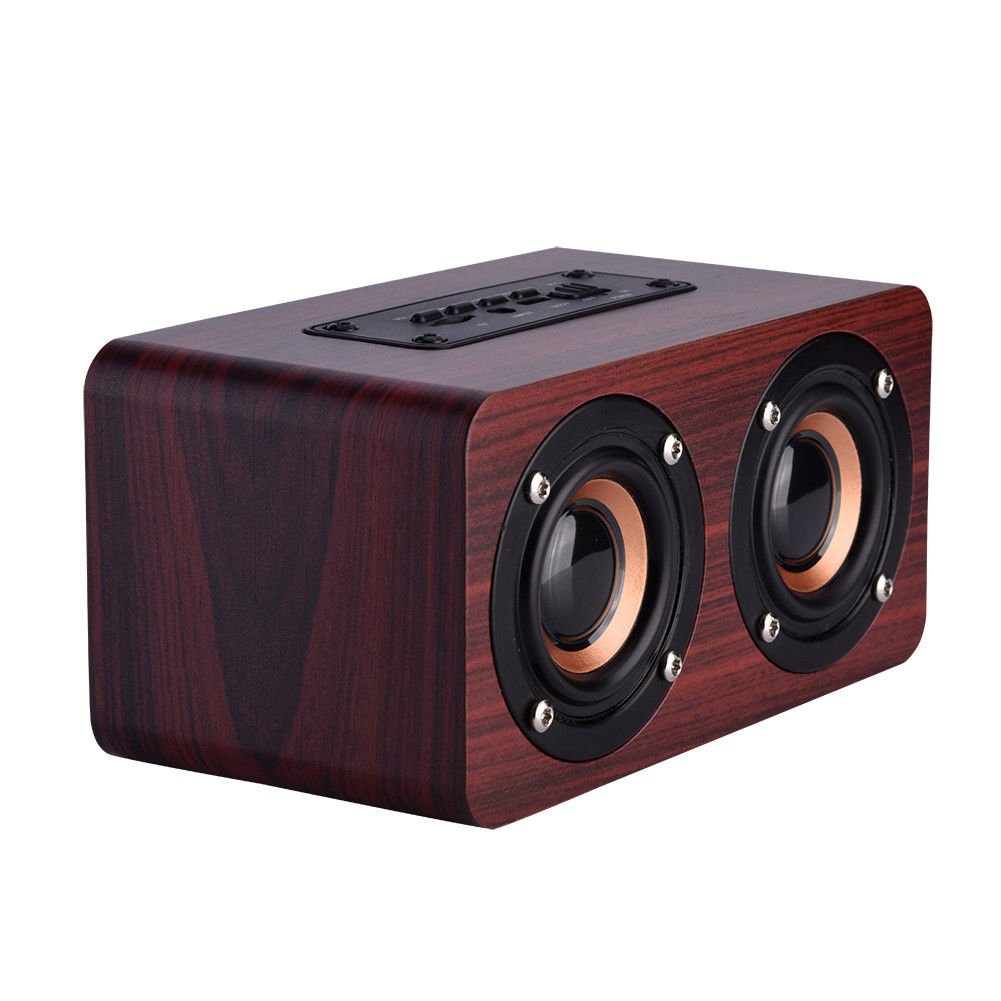 Wooden Wireless Bluetooth Speaker 3D Dual Horn Hands-free Loudspeakers ...