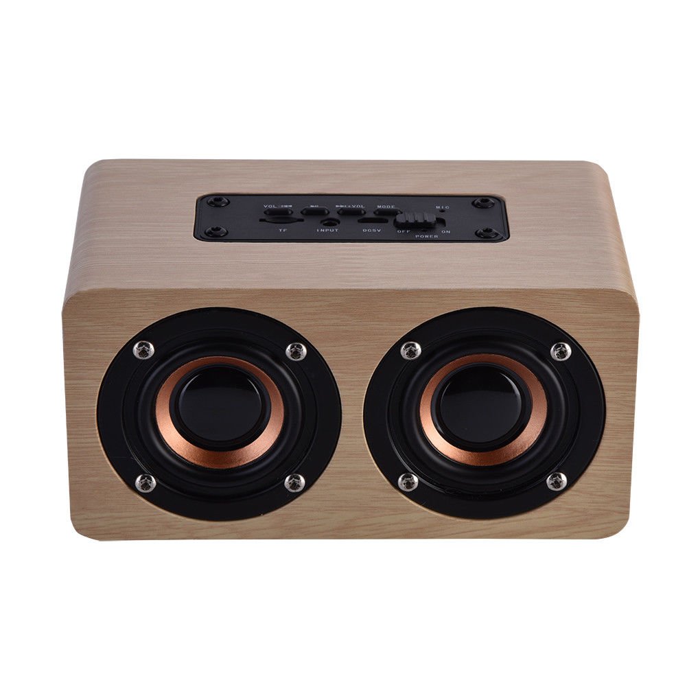 Wooden Wireless Bluetooth Speaker 3D Dual Horn Hands-free Loudspeakers ...