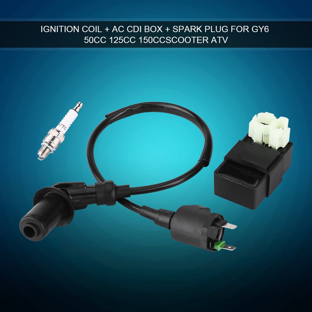 Racing Ignition Coil CDI Spark Plug for GY6 50CC 125CC 150CC Scooter ...