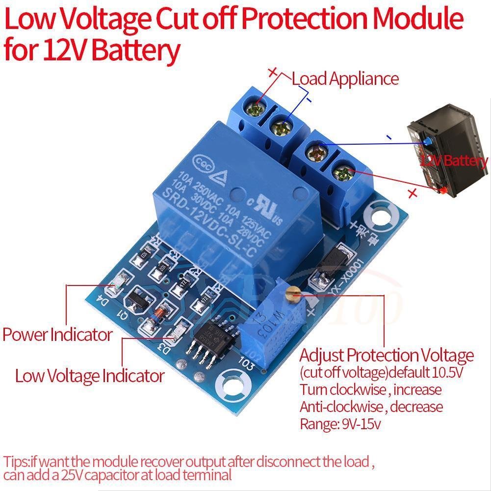 12V Battery Low Voltage Cut off Switch Controler Excessive Protection ...