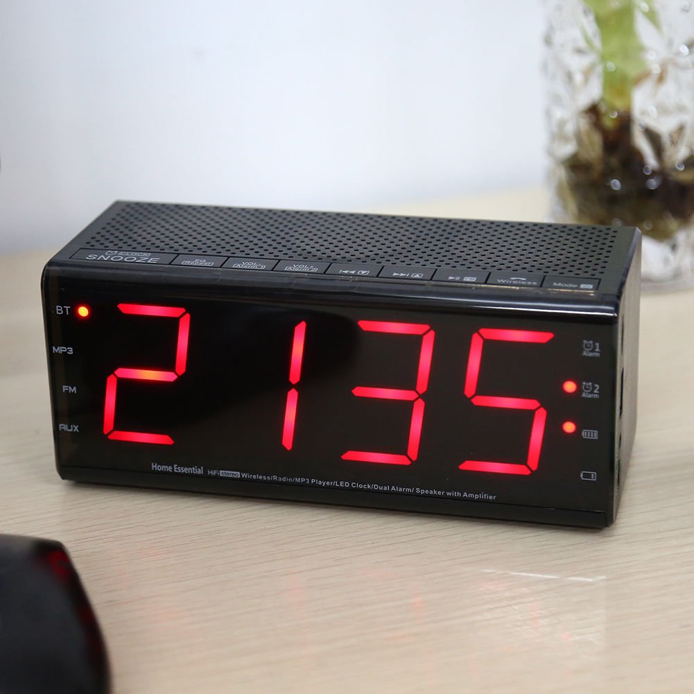 Portable Wireless Hi-Fi Bluetooth Speaker Time Clock Stereo MP3 Player ...