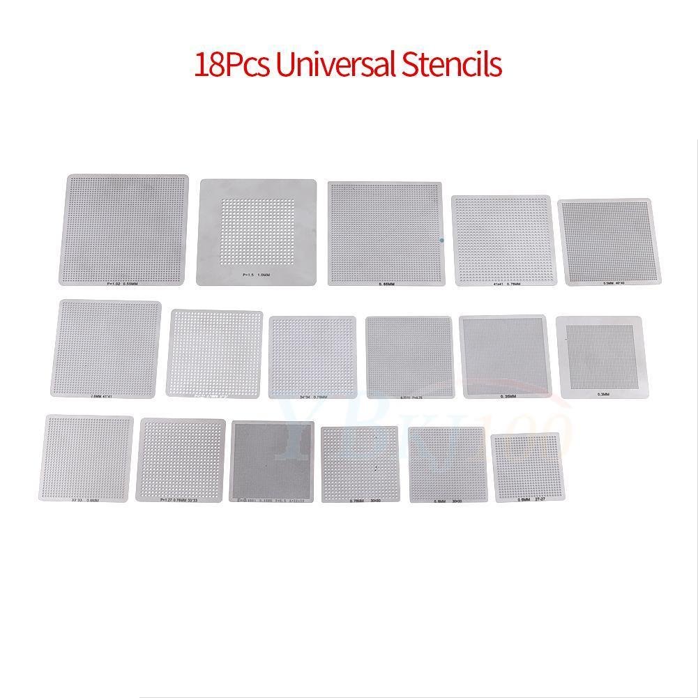 18x BGA Reball Reballing Rework Net Universal Stencils Directly Heat ...