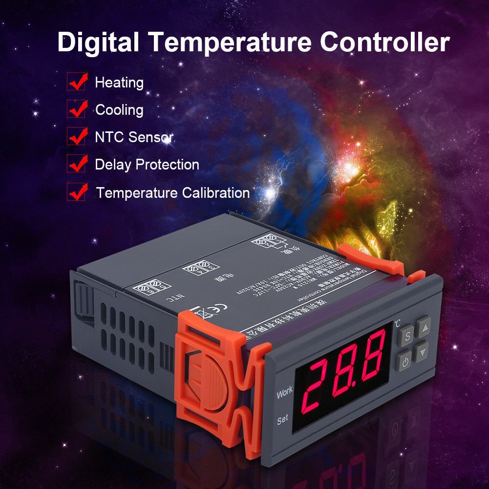 Digital AC 220V 10A Temperature Controller Thermostat with Sensor ...