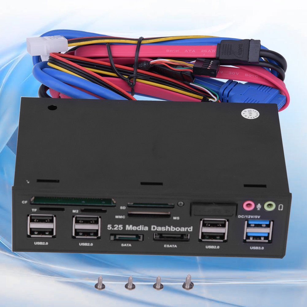 USB3.0/2.0 Port All in One 5.25'' PC Internal Front Panel eSATA SATA ...