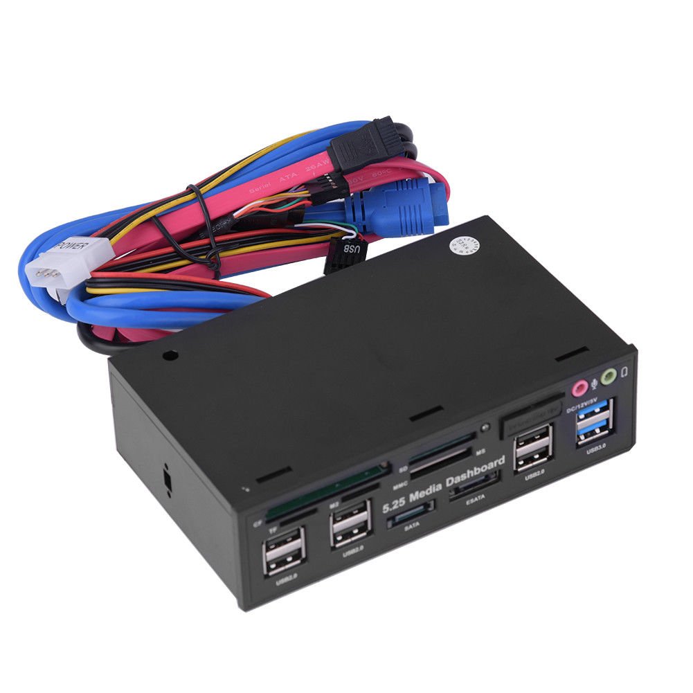 USB3.0/2.0 Port All in One 5.25'' PC Internal Front Panel eSATA SATA ...