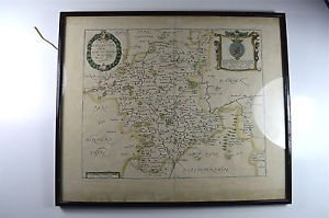 Original antique map of Worcester and its hundreds by Richard Blome 1673