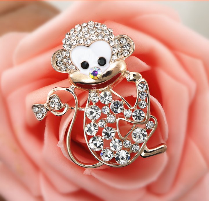 Rhinestone Monkey Brooch Pin Cute Animal Pin Women's Jewelry Brooches ...