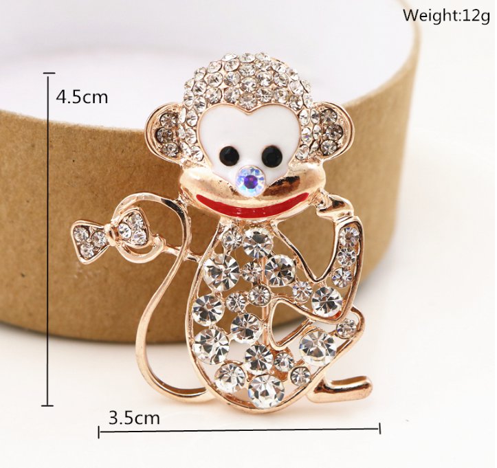 Rhinestone Monkey Brooch Pin Cute Animal Pin Women's Jewelry Brooches ...