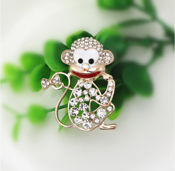 Rhinestone Monkey Brooch Pin Cute Animal Pin Women's Jewelry Brooches ...