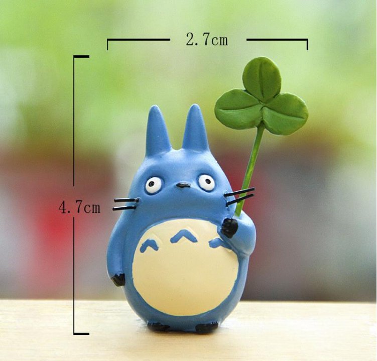 Blue Totoro With Leaf Mini Figure Toy Studio Ghibli