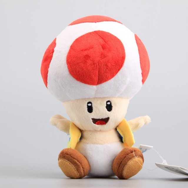Super Mario Bros Mushroom Toad Plush Toys Red Color Soft Dolls Children ...