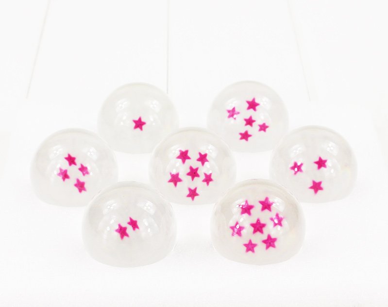 4cm Dragon Ball Z 7 Stars Dragonball Pink Crystal Balls Complete Set