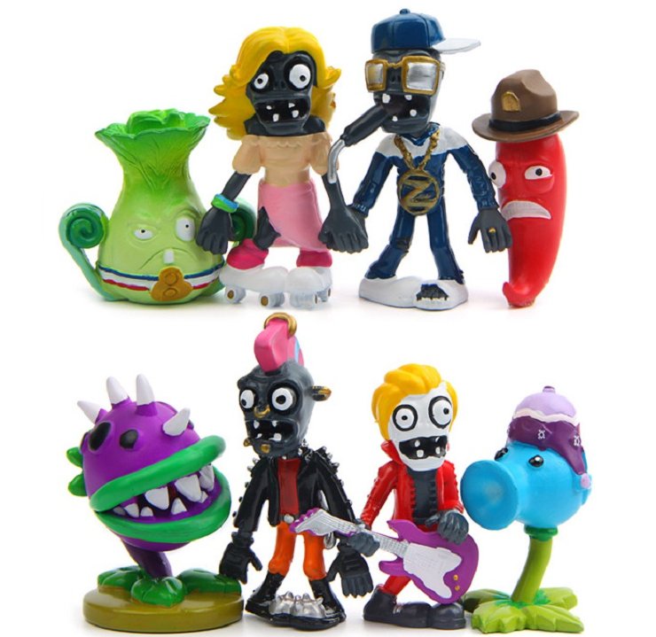8pcs/lot PVZ Plants vs Zombies 6 Figure Toy Plants and Zombies PVC ...